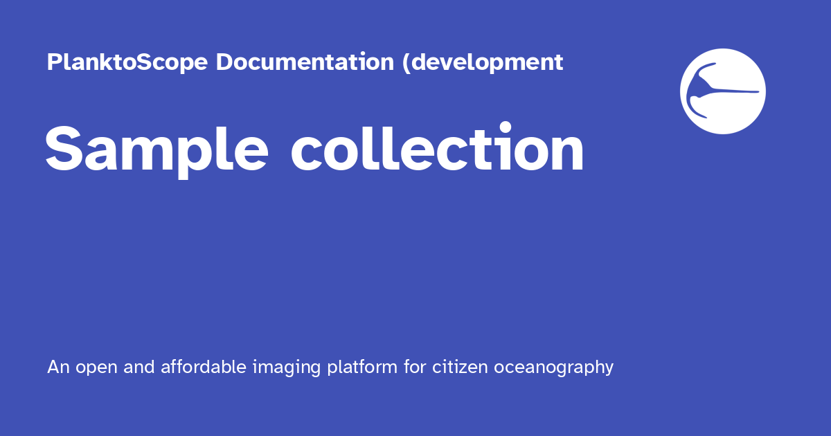 Sample collection - PlanktoScope Documentation (development preview)